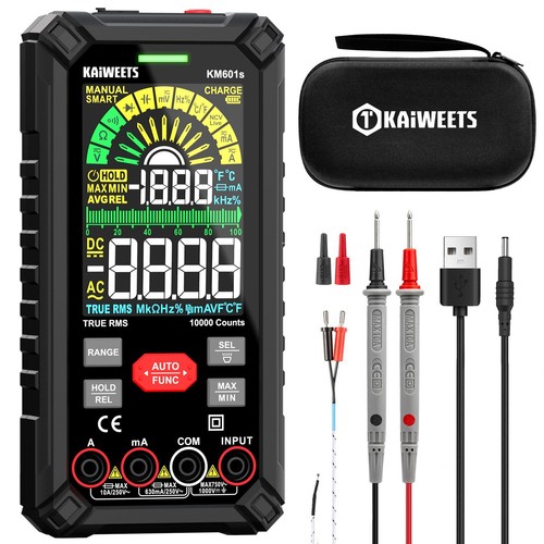 Digital Multimeter 10000 Counts TRMS Auto Ranging, Rechargeable Smart ...