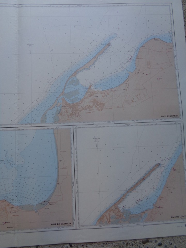 Marine Chart / Ports and Anchorages of Angola Moçamedes Luanda Cabinda ...