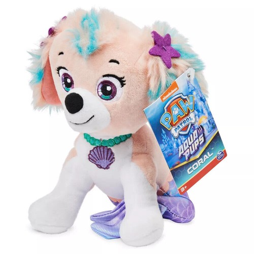 Nickelodeon Paw Patrol Aqua Pups Coral with Mermaid Tail Plush 7" Tall ...