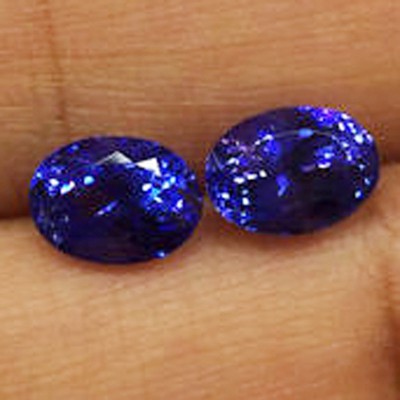 3.30CTS WONDERFUL COLOR NATURAL BLUE TANZANITE 9x7 MM EAR RING PAIR | eBay