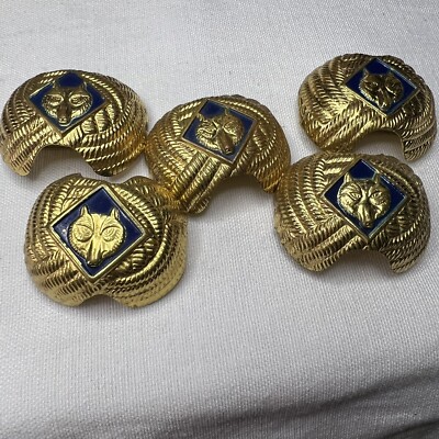 BSA Set of 5 Cub Scout Gold & Navy Blue Neckerchief Slides SB-365 | eBay