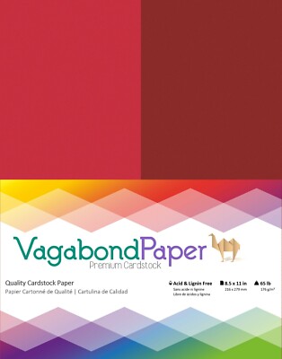 Premium Quality 8.5" x 11" RED & MAROON CARDSTOCK PAPER - 20 Sheets | eBay