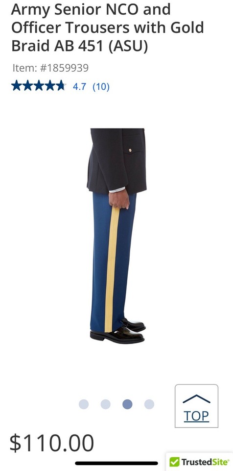 ARMY SERVICE UNIFORM ASU OFFICER NCO DRESS BLUE PANTS TROUSERS 30-41 ...