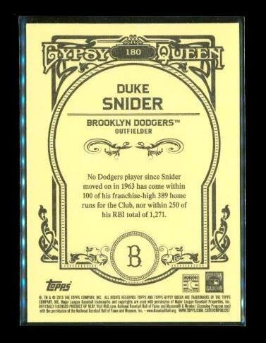 2013 TOPPS GYPSY QUEEN Baseball Trading Card #180 DUKE SNYDER Brooklyn Dodgers | eBay