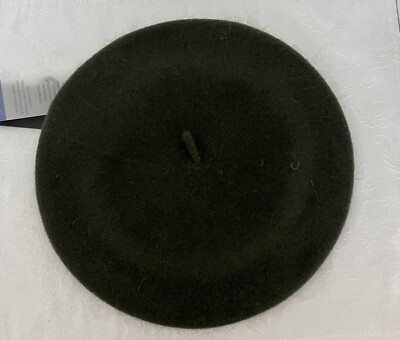 NWT Parkhurst 100% WOOL Basque Beret Hat • Style 25001 • Pine GREEN ...