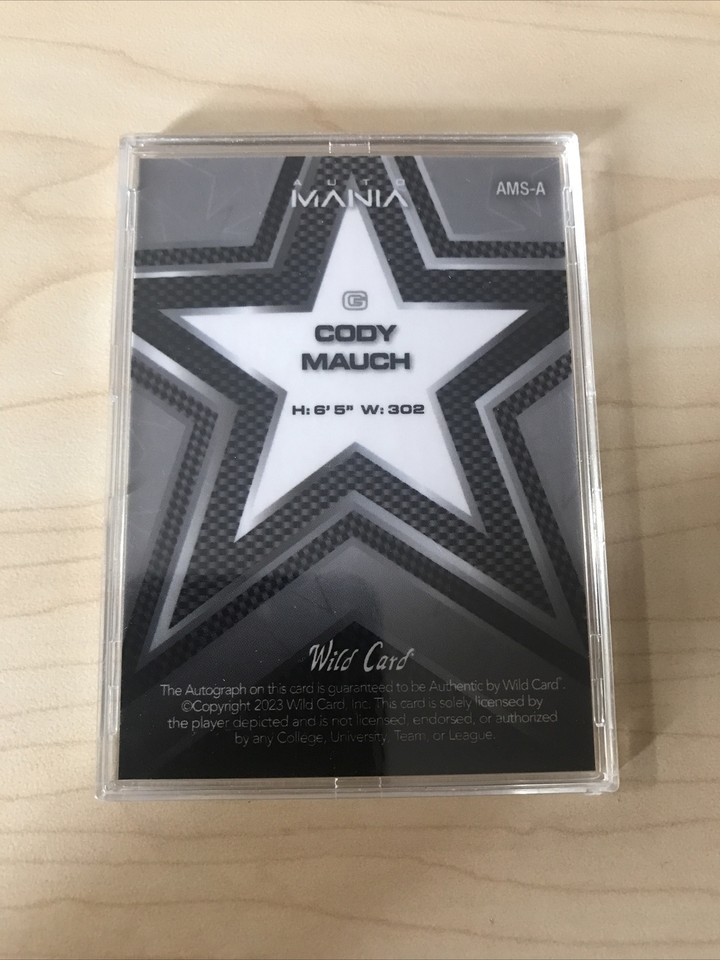 Cody Mauch 2023 Wild Card Automania Auto /15 | eBay