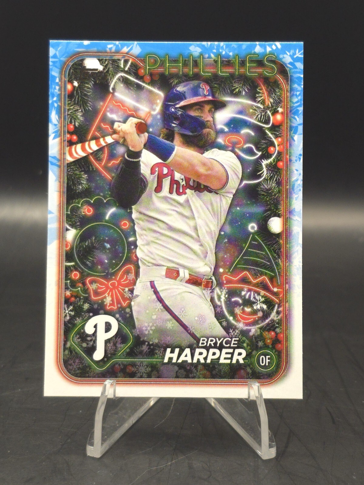 2024 Topps Holiday Bryce Harper Candy Cane Bat Image Variation #H179 ...