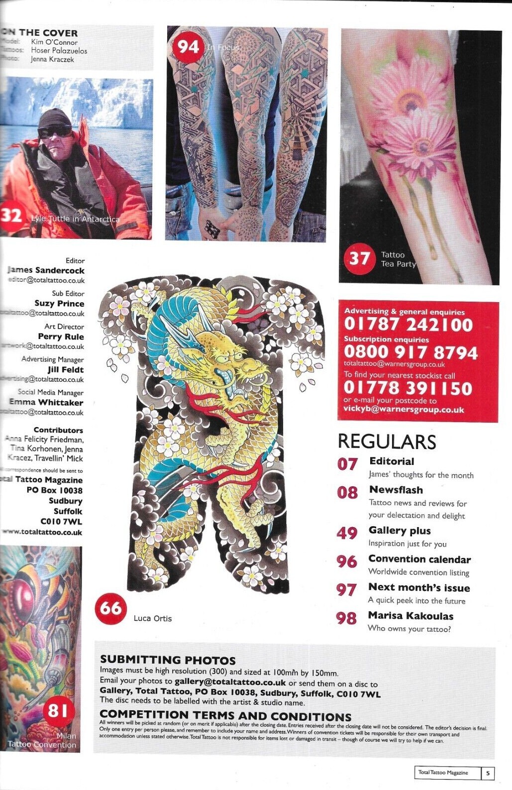 Total Tattoo Magazine Joey Ortega Marcus Maguire Lyle Tuttle Valentine ...