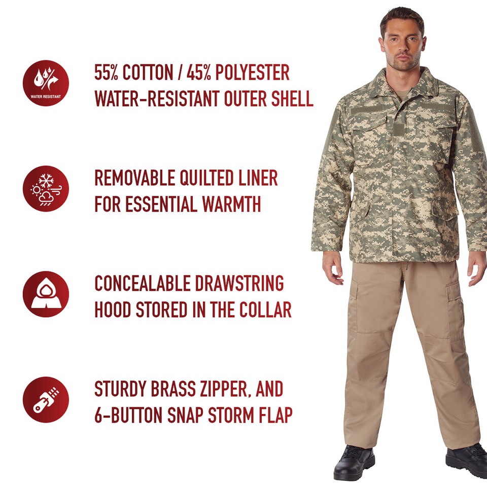 M-65 Field Jacket Army Tactical Field Combat M65 with Liner by Rothco ...