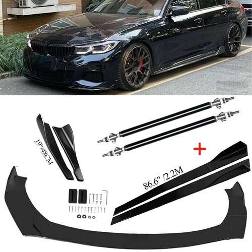 For 3 series F10 F30 F32 Front Splitter Bumper Lip Spoiler Body+Strut ...