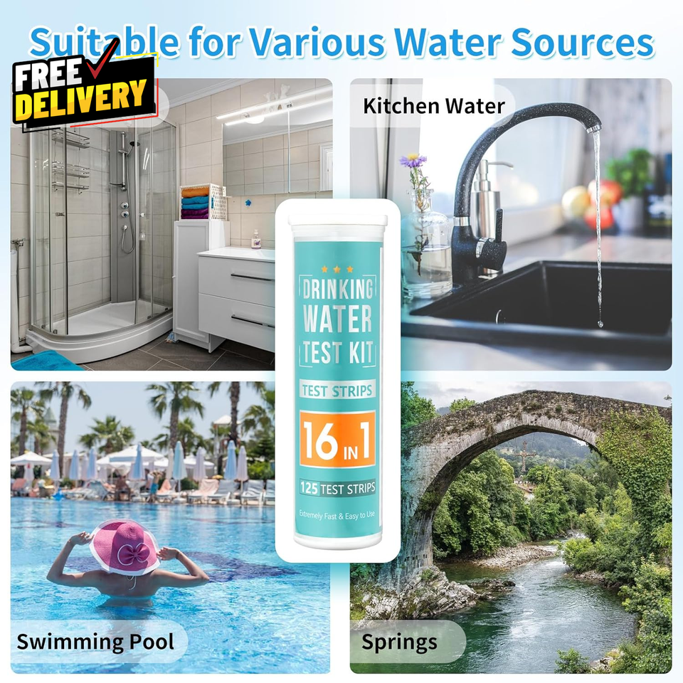 20 in 1 Complete Drinking Water Test Kits 125 Strips-Well Tap Home City ...