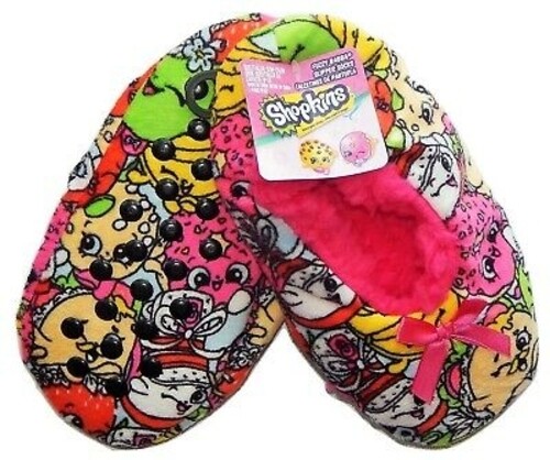 Shopkins Fuzzy Babba SLIPPER Socks Size M/l Pink 1 Pair Gripper Bottoms ...