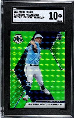 2021 Panini Mosaic Shane McClanahan RC #223 Fluorescent Green 02/10 SGC ...