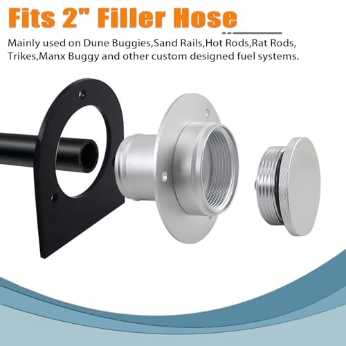 17-2530 Aluminum Remote Fuel Tank Filler Neck with Gas Cap and Weld-On ...