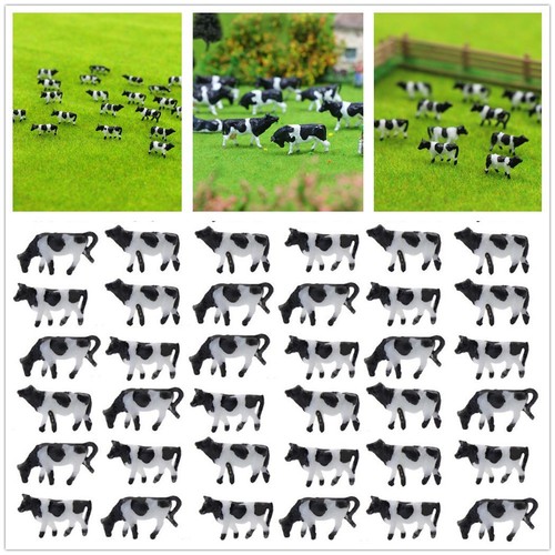 Brand New Cow Model N Scale Black & White Cows Model Farm Animals Model ...
