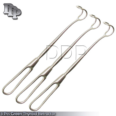 3× Green Thyroid Retractor 8.75" Surgical Medical Veterinary ...