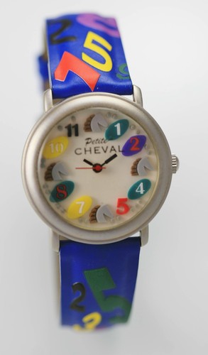 Cheval Unisex Watch Silver Stainless Blue Numbered Leather 30m Colorful ...