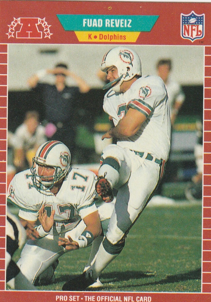 FREE SHIPPING-MINT-1989 Pro Set Fuad Reveiz #222 DOLPHINS PLUS BONUS ...