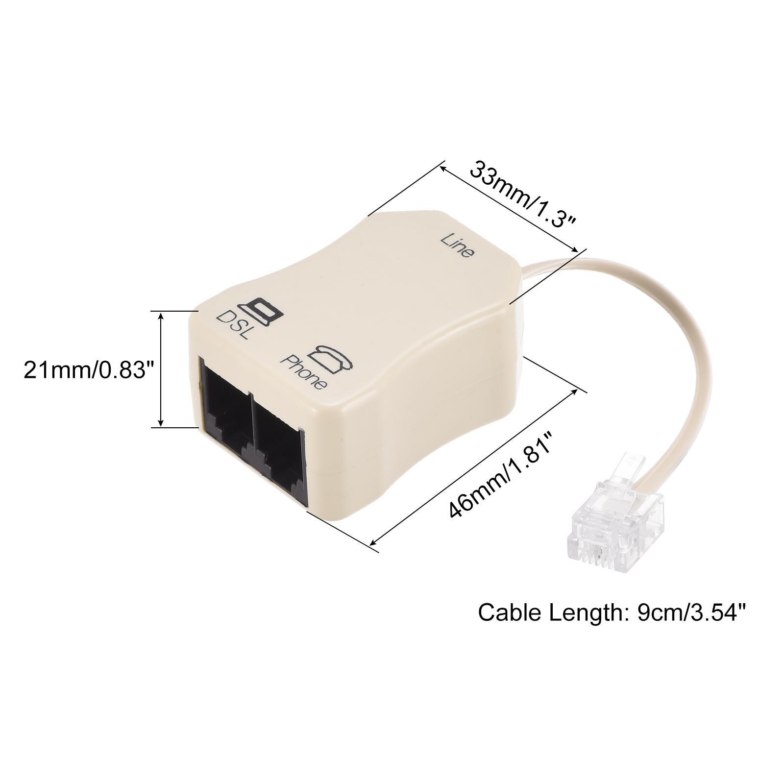 In-Line DSL Splitter Filter, 6P2C 2Way Phone Line Splitter for ...