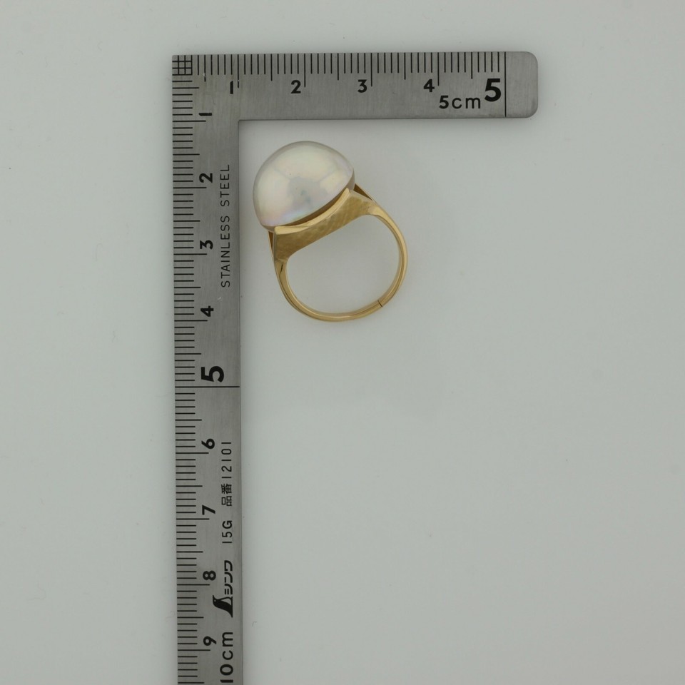 18K Yellow Gold and Pearl Ring, 16mm Moby pearl Size 5.25 | eBay
