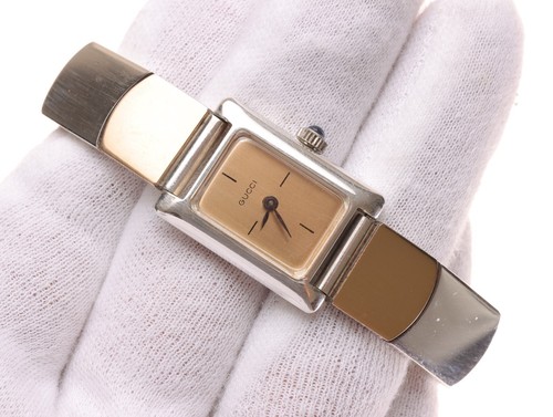 Vintage GUCCI Solid Silver & Gold Women's Mechanical Watch MADE🇮🇹ITALY ...
