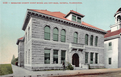 Thurston County Court House & City Hall, Olympia, Washington - Vintage ...