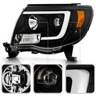 For 2005-2011 Toyota Tacoma Pickup Black LED Tube Projector Headlights ...
