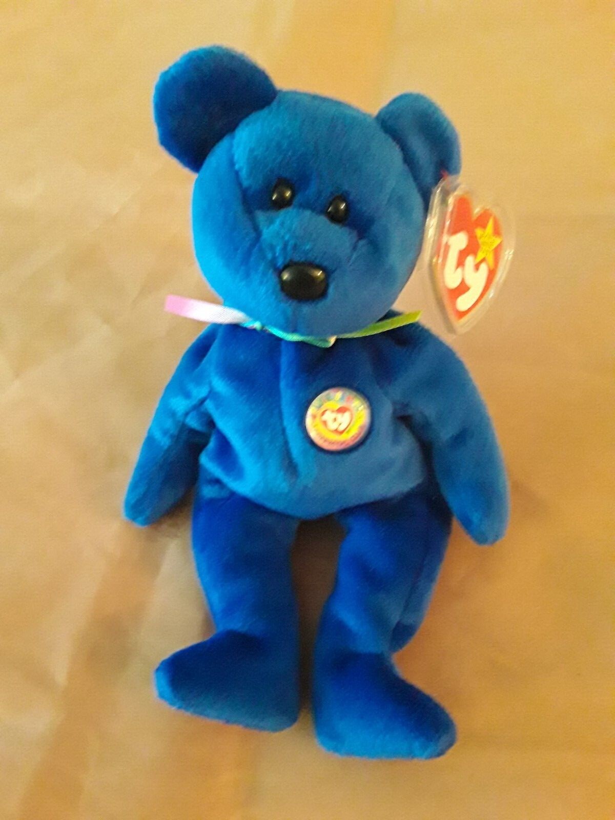 TY Beanie Baby - CLUBBY 1 the Dark Blue Bear (8.5 inch) - MWMTs Stuffed ...