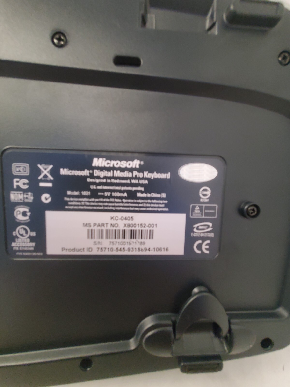 Microsoft Digital Media Pro KC0405 BX1-00005 Wired Keyboard for sale ...