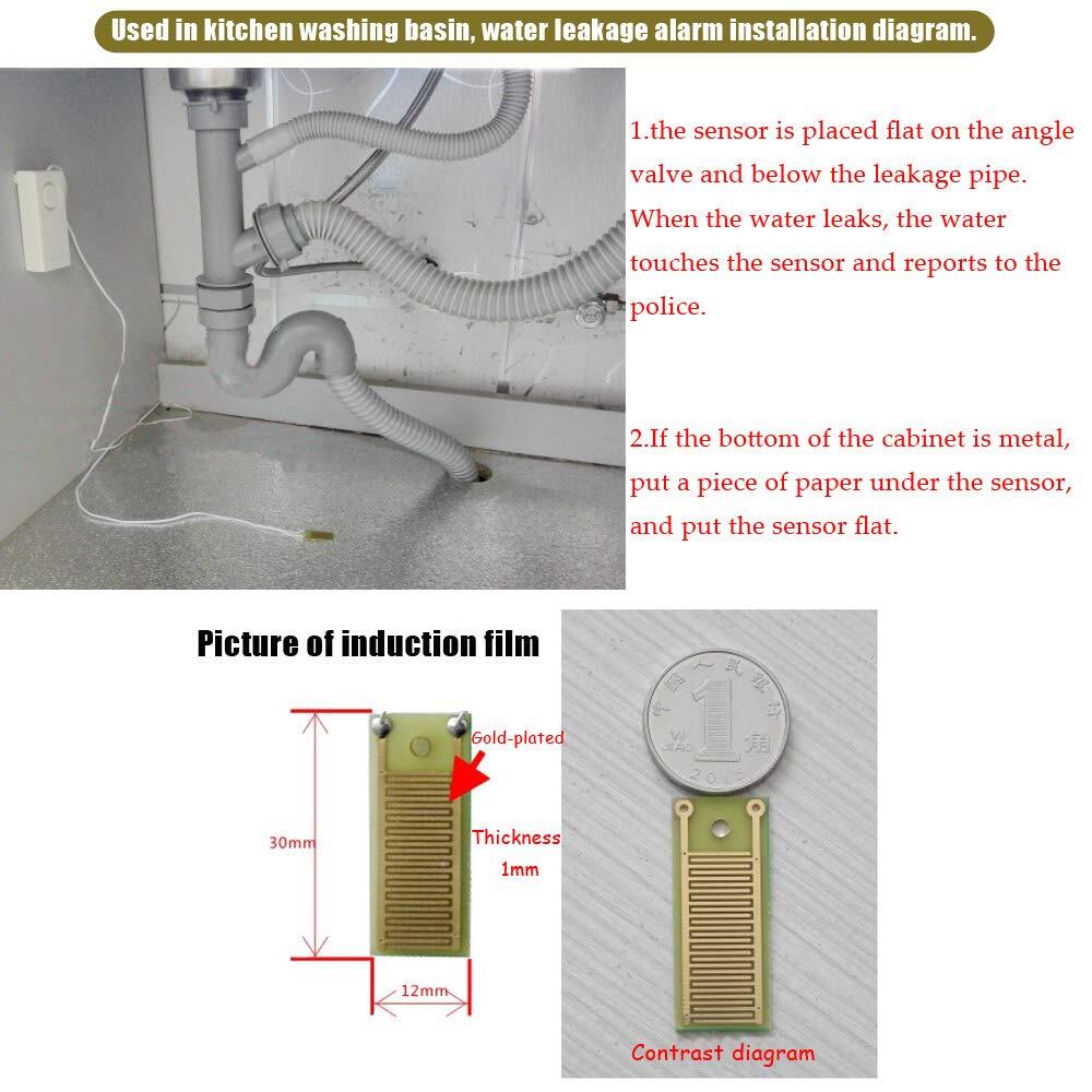 2Pcs Water Leak Alarm Flood Level Bath Tub Sink Overflow Detector ...