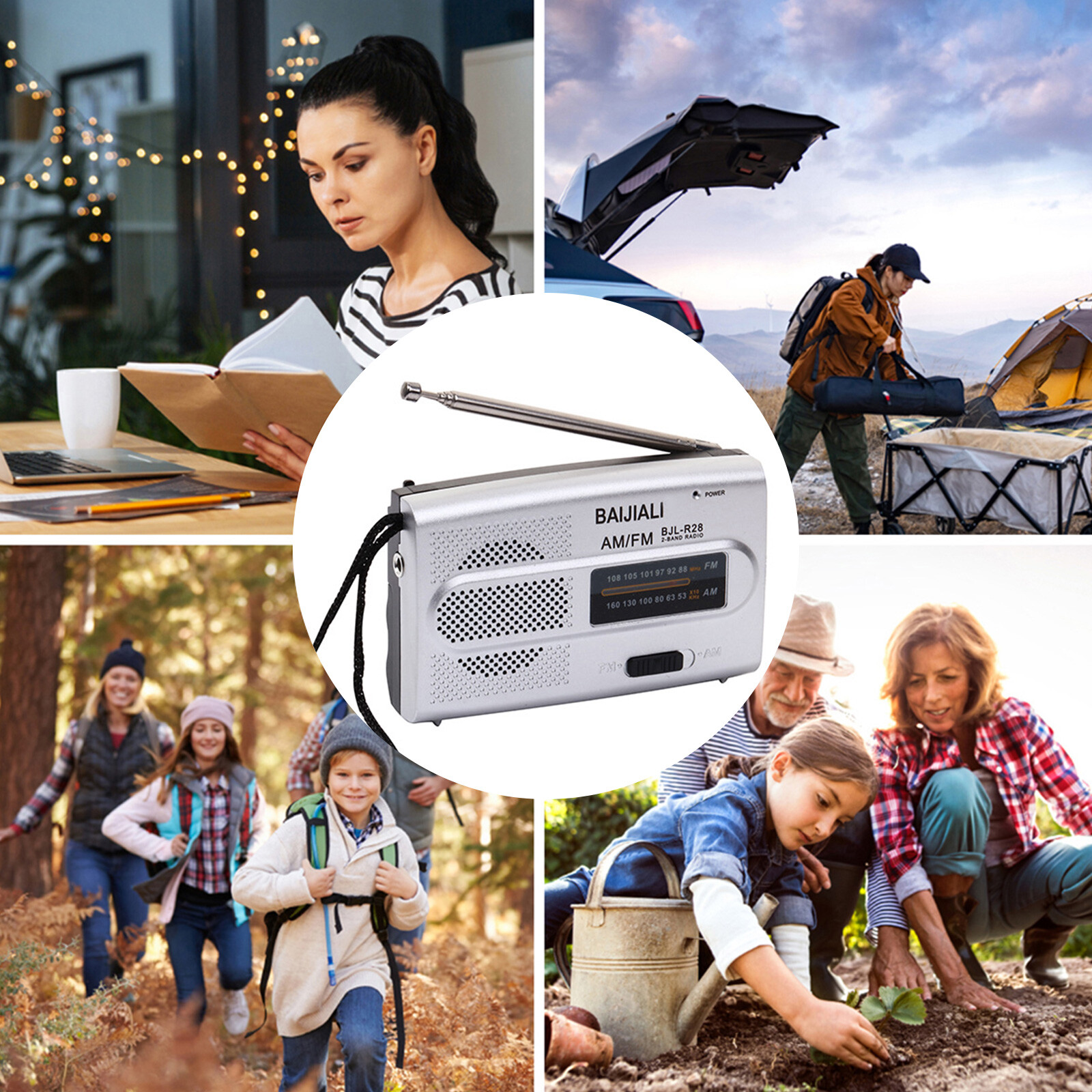 Digital Two-band Radio Portable Handheld Mini Radios Battery Powered ...