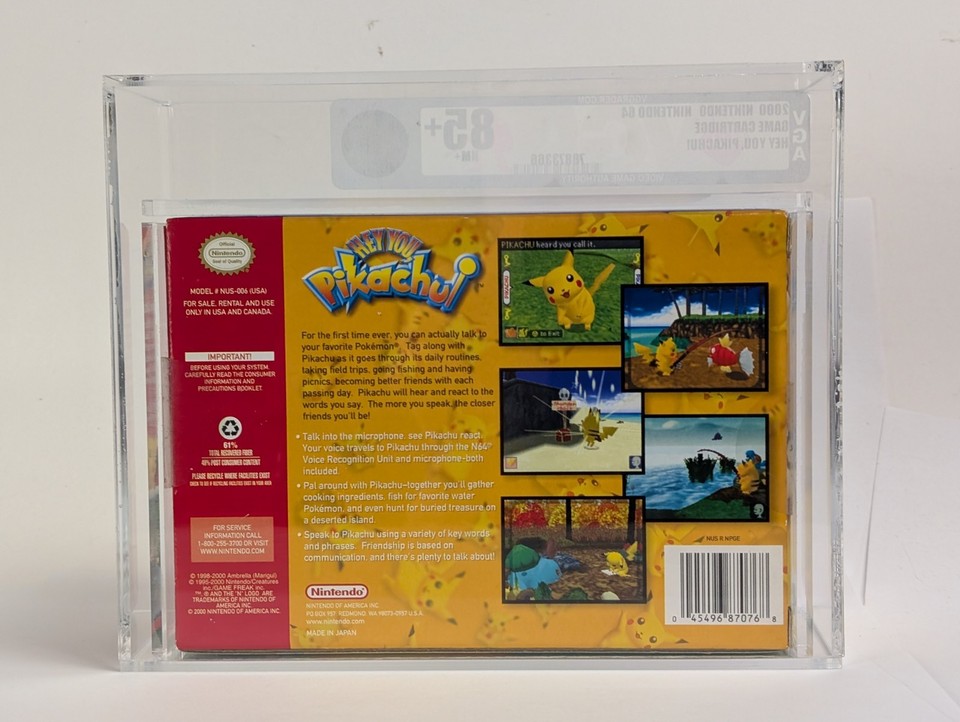 Hey You Pikachu Nintendo 64 N64 Big Box W/ Microphone Sealed New VGA 85 ...