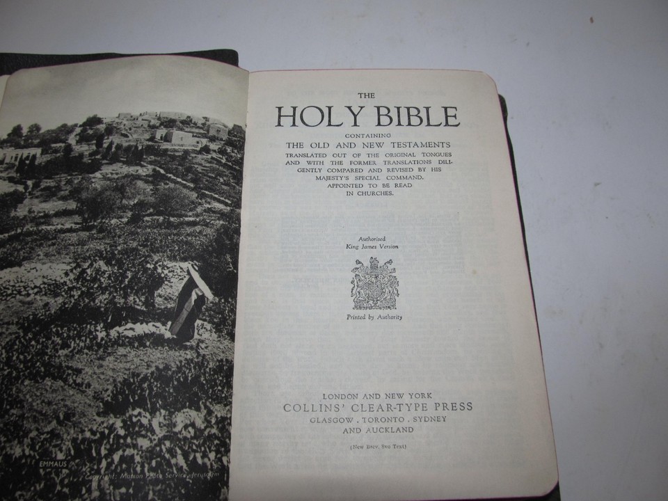 King James KJV Collins Clear Type Holy Bible 1949 Illustrated w/ Maps ...