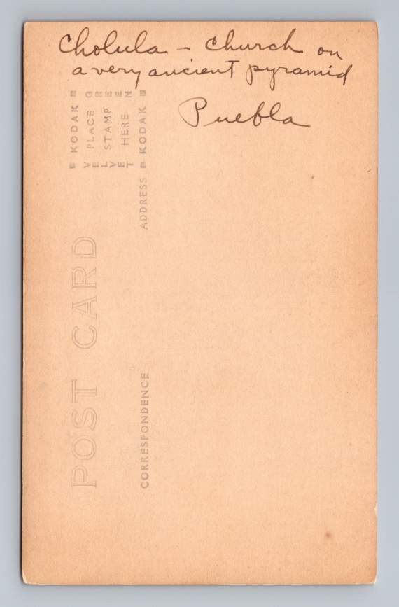 Cholula "Ancient Pyramid" Church RPPC Antique Mexico Pre-Colombian ...