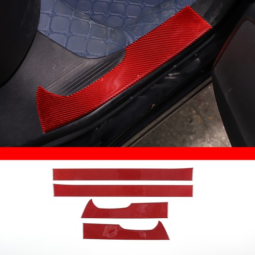 For 2013-2018 Subaru Forester Red Carbon Built-In Door Sill Scuff Strip ...