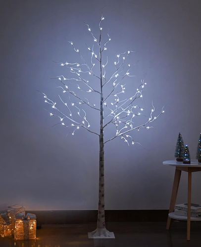 Lighted Birch Tree, 6Ft 104LED Easter Tree Artificial Birch Tree Lights ...