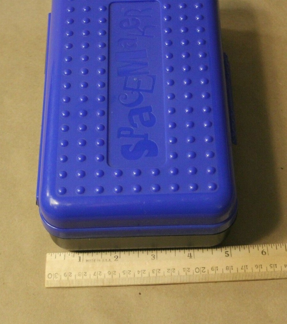Spacemaker Pencil Box Blue & Black Opaque Vintage 90's Plastic Storage ...