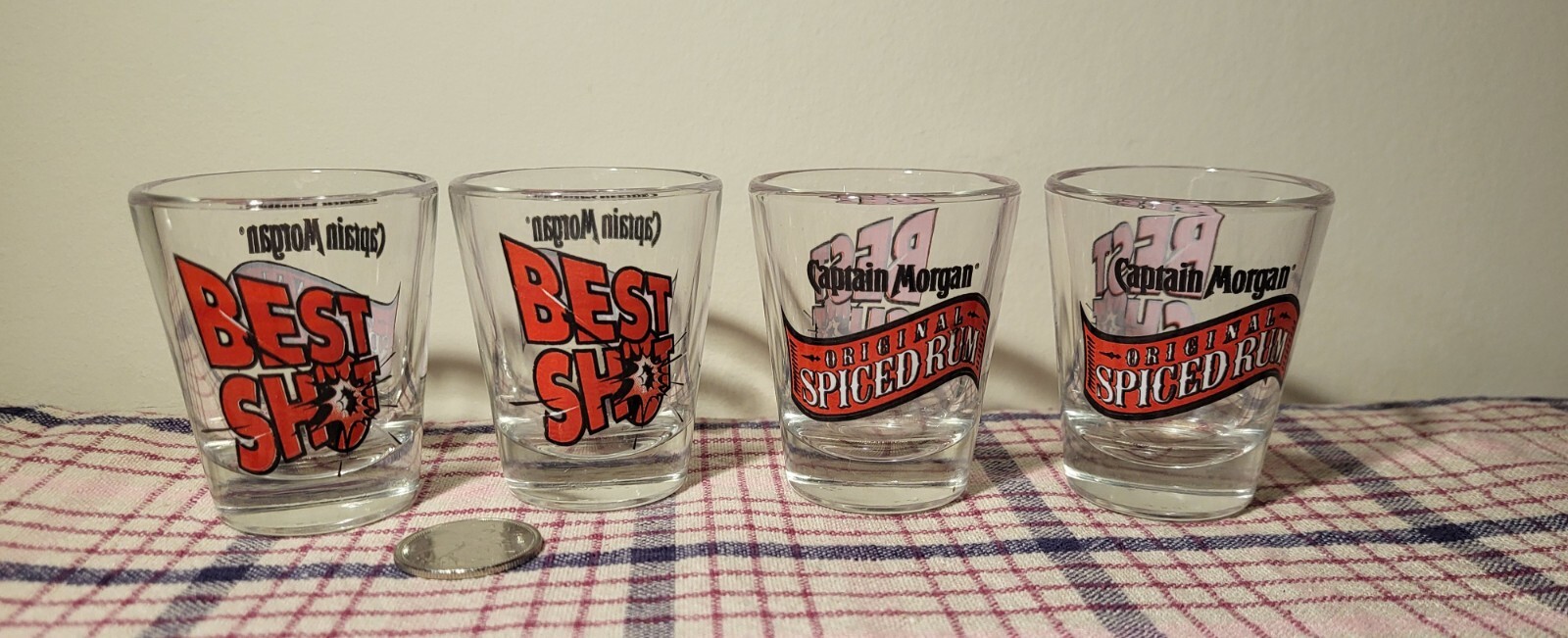 (x4) Captain Morgan's Original Spiced Rum Shot Glasses * Best Shot Set ...