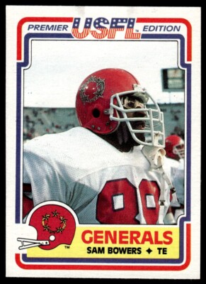 1984 TOPPS USFL PREMIER EDITION SAM BOWERS NEW JERSEY GENERALS #68 | eBay