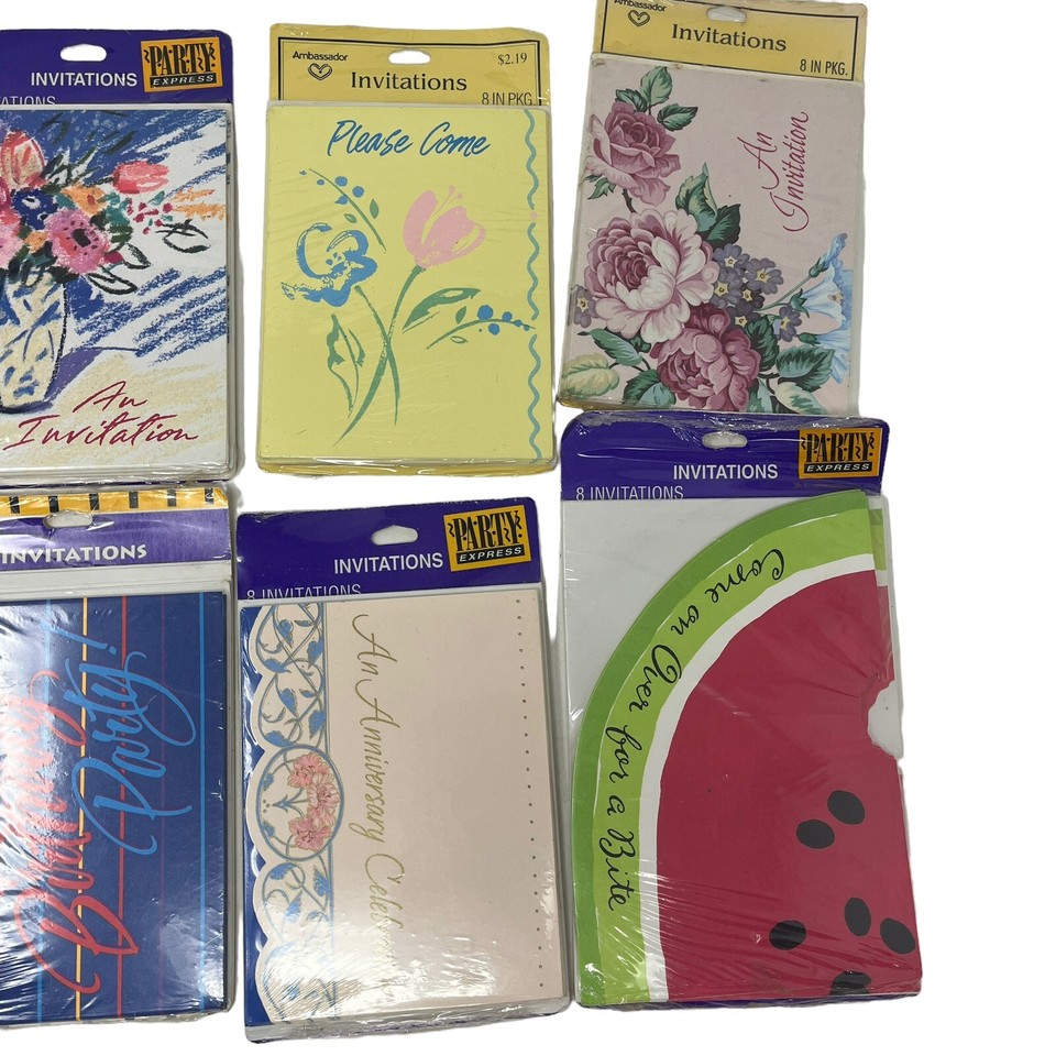 Vintage Hallmark Invitations Lot Of 8 NOS 8ct Card Invites Watermelon ...