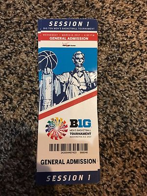 2017 BIG TEN TOURNAMENT TICKET STUB SESSION 1 BASKETBALL OHIO STATE ...