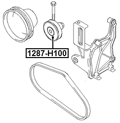 1287-H100 Febest TENSION PULLEY 0K20215930AS, 0K20115940, 23129-4F100 ...