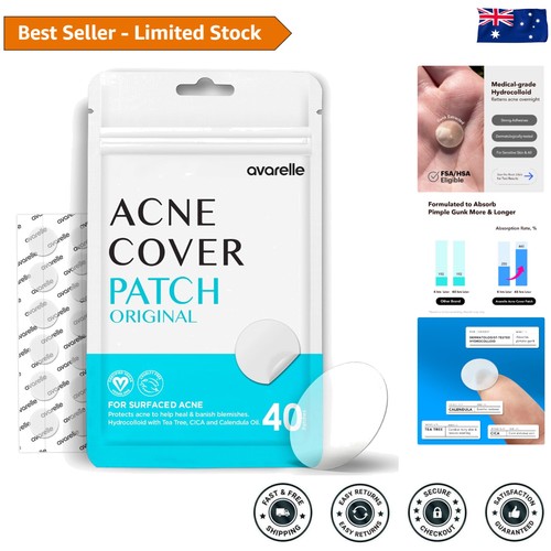 Travel-Friendly 40 Count Hydrocolloid Acne Patches with Natural Healing ...