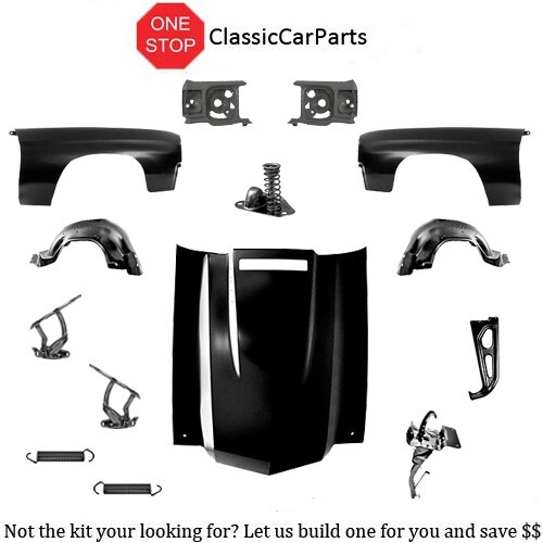 1971 1972 Chevelle COWL Hood W/ Hinges Fender With Extension & Inner ...