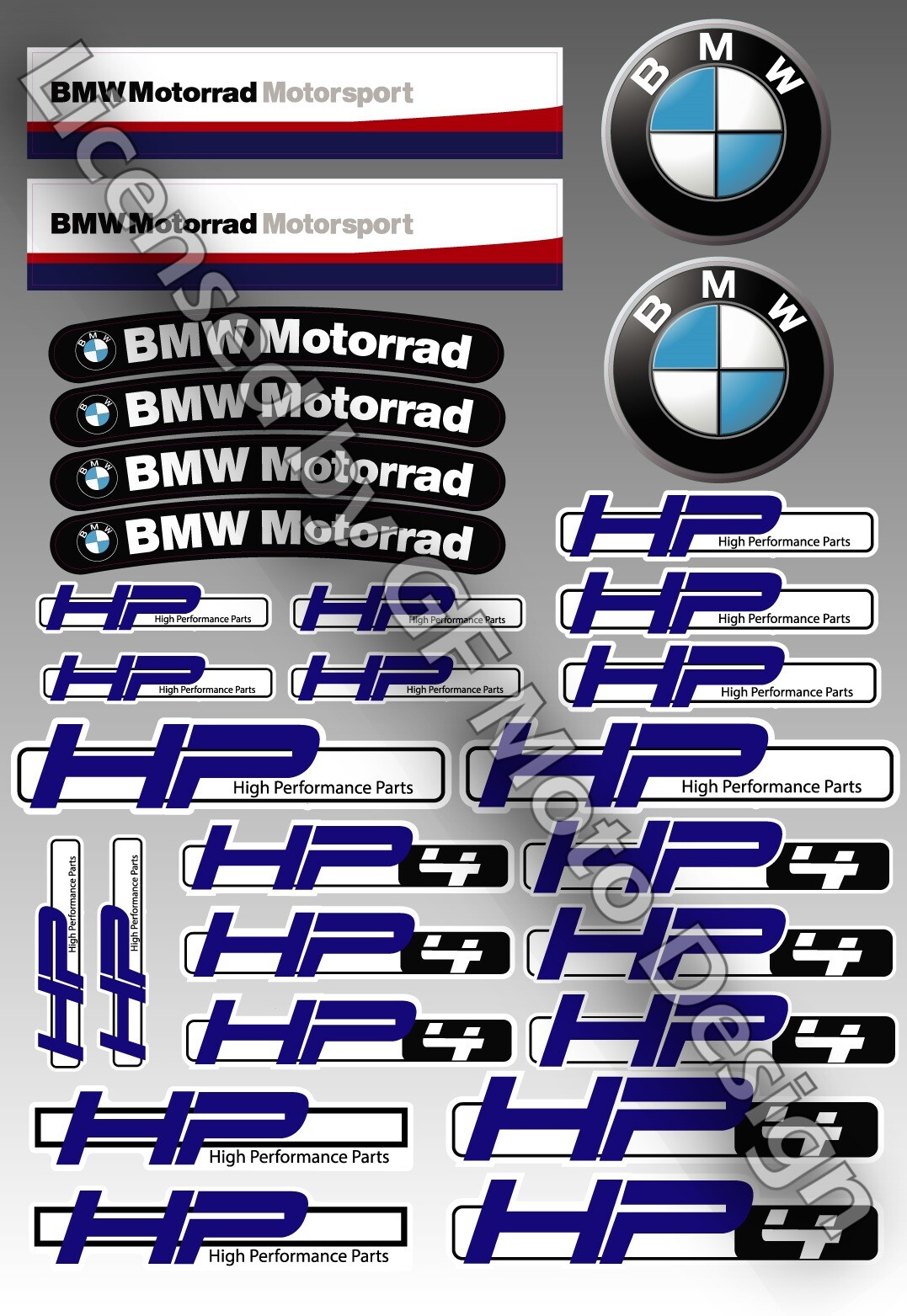 HP4 BMW Motorsport S1000RR Motorcycle Stickers Decals Racing HP ...