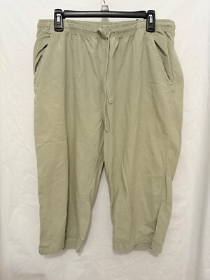 Erika Women's 100% Cotton Capri Pants Size XL Easy Vacation Beach ...