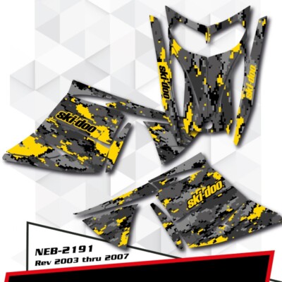GRAPHIC DECALS STICKERS WRAP KIT FOR SKI-DOO REV MXZ SUMMIT GTX 03-07 ...