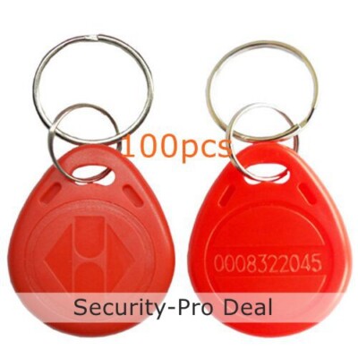 100pcs EM 125KHz RFID Card Keyfobs EM4100 Proximity ID Card Key fobs ...