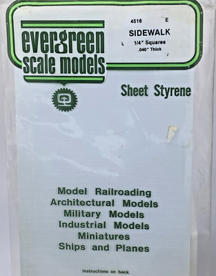 Evergreen Scale Models Styrene Sidewalk Sheet .040 x 6 x 12in .1 x 15.2 ...