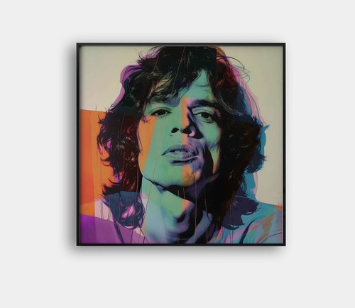 🎶 Andy Warhol 🎸 Mick Jagger ''Framed" Art Print 1/25 Giclée COA 24"x24 ...